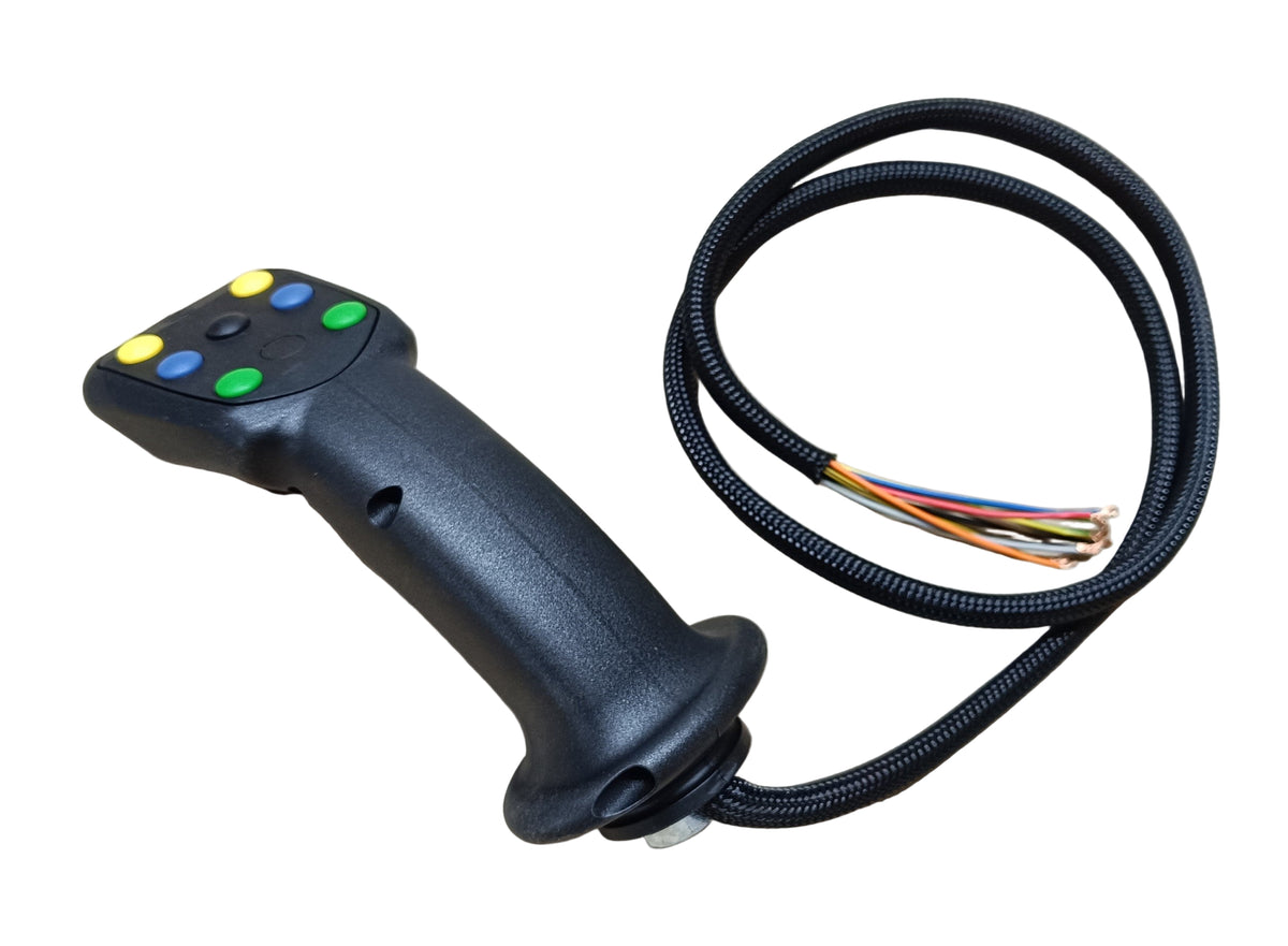 Joystick mit Taster / M12 Gewindeanschluss – Grunemeyer Hydraulik
