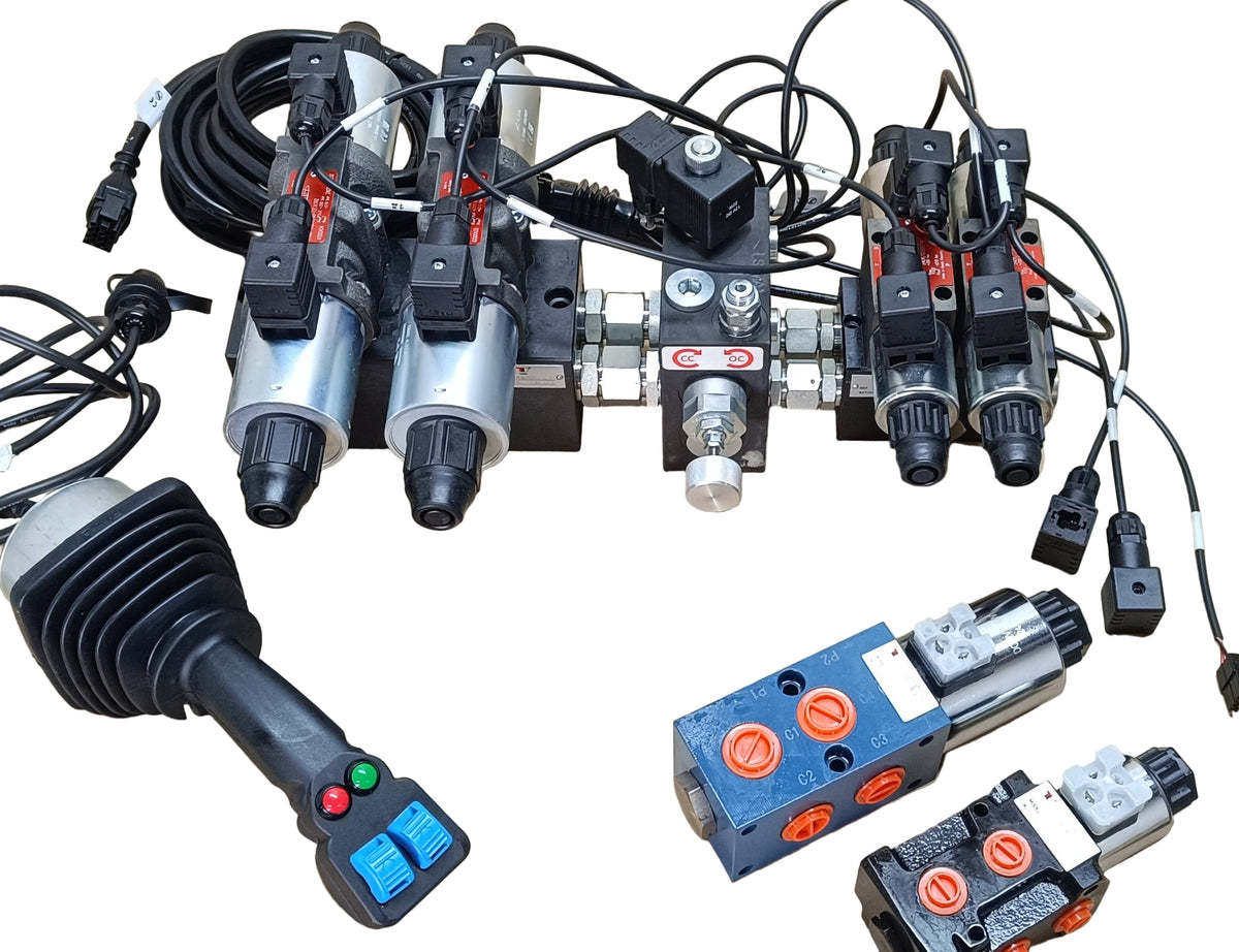 6-way electrically proportional valve block with joystick – Grunemeyer ...